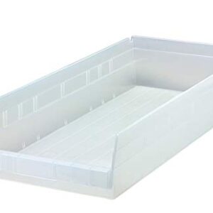 QUANTUM STORAGE SYSTEMS K-QSB116CL-3 3-Pack Plastic Shelf Bin Storage Containers, 23-5/8" x 11-1/8" x 4", Clear