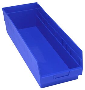 quantum storage systems k-qsb214bl-2 2-pack store-more 6" plastic shelf bins, 23-5/8" x 8-3/8" x 6", blue