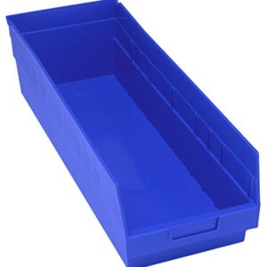 QUANTUM STORAGE SYSTEMS K-QSB214BL-2 2-Pack Store-More 6" Plastic Shelf Bins, 23-5/8" x 8-3/8" x 6", Blue