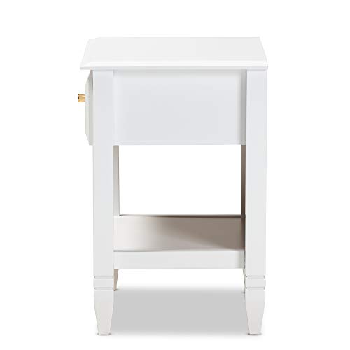 Baxton Studio Nightstands, White/Gold