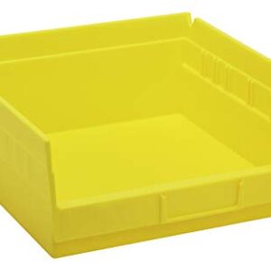 QUANTUM STORAGE SYSTEMS K-QSB109YL-10 10-Pack Plastic Shelf Bin Storage Containers, 11-5/8" x 11-1/8" x 4", Yellow