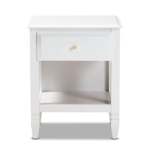 Baxton Studio Nightstands, White/Gold