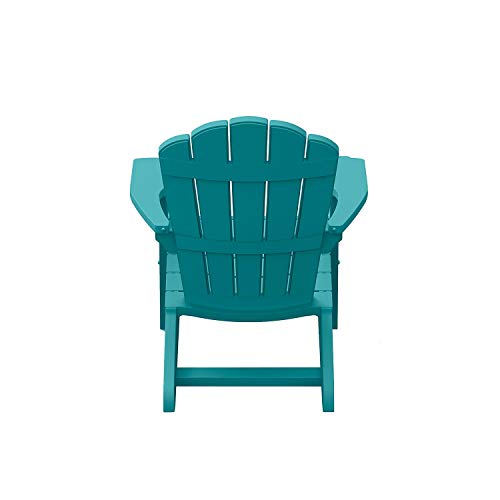 Keter Outdoor Patio Garden Deck Furniture Resin Adirondack Chair with Built-in Cup Holder (Teal)