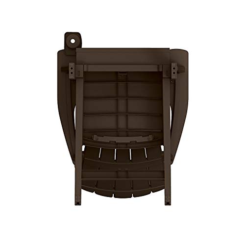 Keter Outdoor Patio Garden Deck Furniture Resin Adirondack Chair with Built-in Cup Holder (Brown)