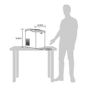 NewAir Nugget Ice Maker, Sonic Speed Countertop Crunchy Ice Pellet Machine 40 lbs. of Ice a Day in Stainless Steel, Self Cleaning Function and BPA-Free Parts - NIM040SS00