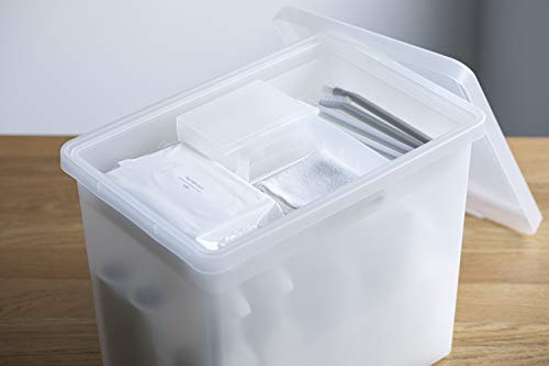 無印良品 MUJI 82219418 Polypropylene Storage Box, Medium, Width 14.6 x Depth 9.8 x Height 6.3 inches (37 x 25 x 16 cm), Translucent