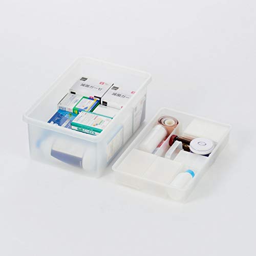 無印良品 MUJI 82219418 Polypropylene Storage Box, Medium, Width 14.6 x Depth 9.8 x Height 6.3 inches (37 x 25 x 16 cm), Translucent