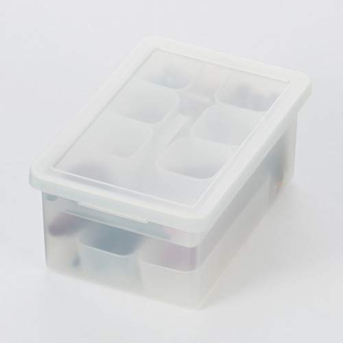 無印良品 MUJI 82219418 Polypropylene Storage Box, Medium, Width 14.6 x Depth 9.8 x Height 6.3 inches (37 x 25 x 16 cm), Translucent