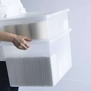 無印良品 MUJI 82219418 Polypropylene Storage Box, Medium, Width 14.6 x Depth 9.8 x Height 6.3 inches (37 x 25 x 16 cm), Translucent