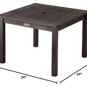 Outdoor Wood Umbrella Side Table End Table Patio Pool Furniture (Espresso)