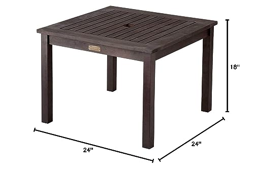 Outdoor Wood Umbrella Side Table End Table Patio Pool Furniture (Espresso)