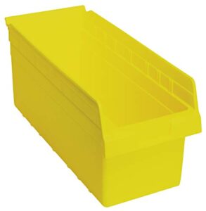 quantum storage systems k-qsb808yl-4 4-pack store-max plastic 8" shelf bins, 17-7/8" x 8-3/8" x 8", yellow