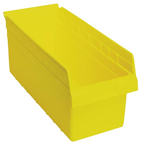 QUANTUM STORAGE SYSTEMS K-QSB808YL-4 4-Pack Store-Max Plastic 8" Shelf Bins, 17-7/8" x 8-3/8" x 8", Yellow