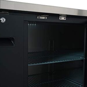 PEAKCOLD 3 Door Commercial Back Bar Cooler - Beer Fridge - Under Counter Refrigerator; 72" W