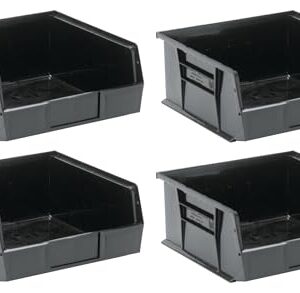 QUANTUM STORAGE SYSTEMS K-QUS235BK-4 4-Pack Ultra-Stack and Hang Bins, 10-7/8" x 11" x 5", Black