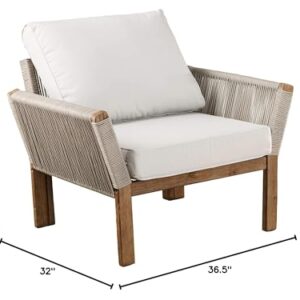 SEI Furniture Brendina Outdoor Armchair, Natural, White