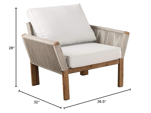 SEI Furniture Brendina Outdoor Armchair, Natural, White