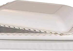 Foil Decor Foil Pan Holder with Lid, 9x13x2 Foil Pan Carrier w/Heat Resistant Handles, Foil Pan Supporter w/Lid, Includes 1 Foil Pan, Made in the USA Travel Serving Dish - White