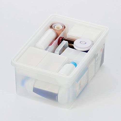 無印良品 MUJI 82219418 Polypropylene Storage Box, Medium, Width 14.6 x Depth 9.8 x Height 6.3 inches (37 x 25 x 16 cm), Translucent