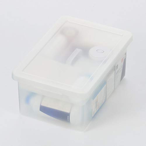 無印良品 MUJI 82219418 Polypropylene Storage Box, Medium, Width 14.6 x Depth 9.8 x Height 6.3 inches (37 x 25 x 16 cm), Translucent