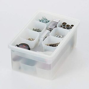 無印良品 MUJI 82219418 Polypropylene Storage Box, Medium, Width 14.6 x Depth 9.8 x Height 6.3 inches (37 x 25 x 16 cm), Translucent