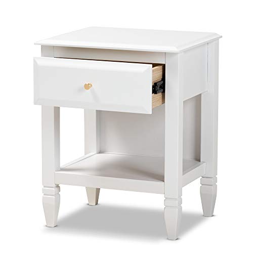 Baxton Studio Nightstands, White/Gold