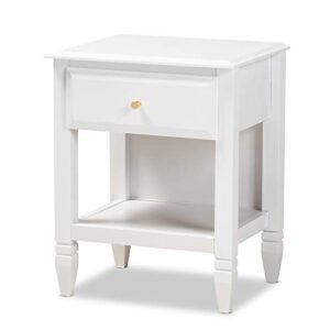 baxton studio nightstands, white/gold