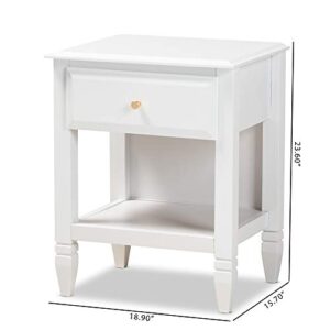 Baxton Studio Nightstands, White/Gold