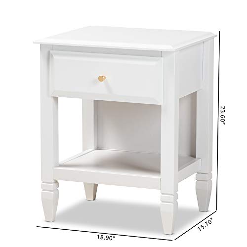 Baxton Studio Nightstands, White/Gold