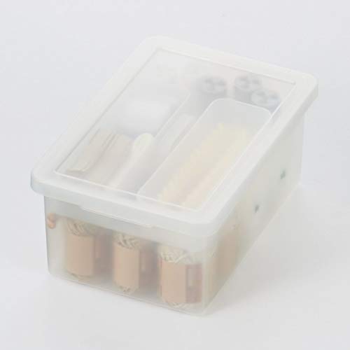 無印良品 MUJI 82219418 Polypropylene Storage Box, Medium, Width 14.6 x Depth 9.8 x Height 6.3 inches (37 x 25 x 16 cm), Translucent