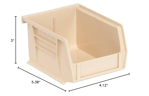 QUANTUM STORAGE SYSTEMS K-QUS210IV-8 8-Pack Ultra-Stack and Hang Bins, 5-3/8" x 4-1/8" x 3", Ivory