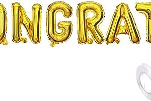 Congrats Balloons Congratulations Balloons Banner rose gold 16 inch letter Balloons Foil Mylar Balloons Set for Graduation Party Decorations Supplies,Congratulations Graduate Balloons,Retirement,