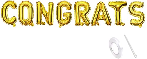 Congrats Balloons Congratulations Balloons Banner rose gold 16 inch letter Balloons Foil Mylar Balloons Set for Graduation Party Decorations Supplies,Congratulations Graduate Balloons,Retirement,