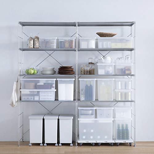 無印良品 MUJI 82219418 Polypropylene Storage Box, Medium, Width 14.6 x Depth 9.8 x Height 6.3 inches (37 x 25 x 16 cm), Translucent