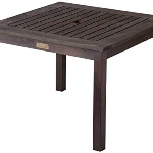 Outdoor Wood Umbrella Side Table End Table Patio Pool Furniture (Espresso)