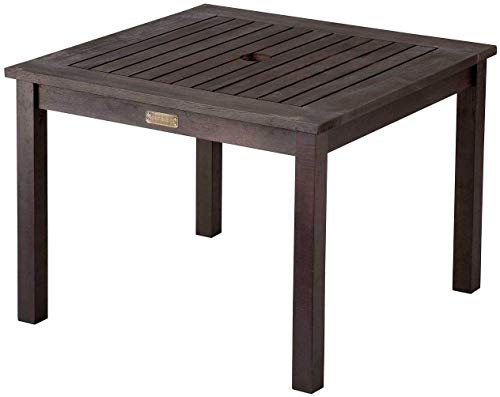 Outdoor Wood Umbrella Side Table End Table Patio Pool Furniture (Espresso)