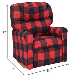 Dozydotes Buffalo Check Child Recliner, Multi Color