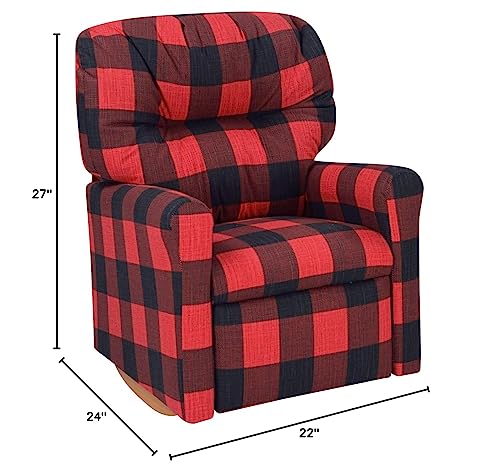 Dozydotes Buffalo Check Child Recliner, Multi Color