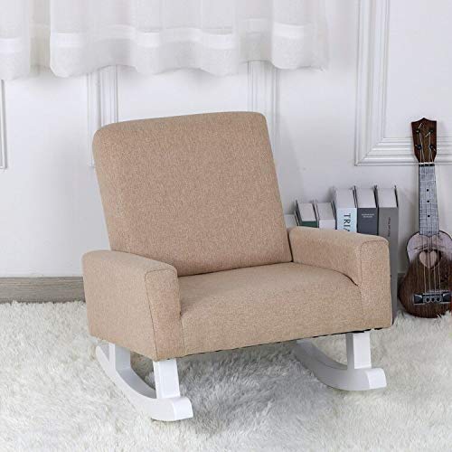 Yoonnie room Kid Sofa/Kid Armchair/Toddler Chair/Sofa for Children with Linen Fabric/Baby Sofa with Solid Rocking Foot/Kid Upholstered Chair for Unisex Children Using,Birthday Gift (Beige)