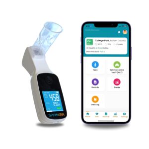 cmi health spirolink | smart peak flow meter | portable pulmonary function test, pocket spirometer | long lifespan, durable | for asthma, copd, musicians, smokers, athletes, and more