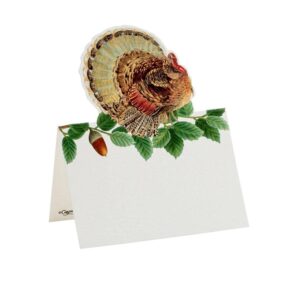 caspari turkey and acorns place cards - set of 24