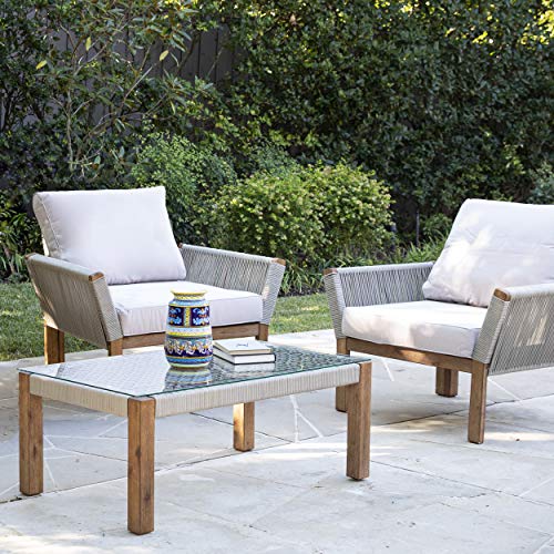 SEI Furniture Brendina Outdoor Armchair, Natural, White