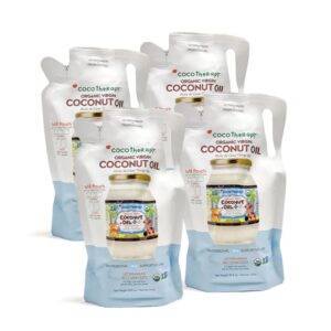 CocoTherapy USDA Organic Virgin Coconut Oil Refill Pouch, 24 Fluid Ounces, Veterinarian Recommended for Dogs, Cats and Birds�