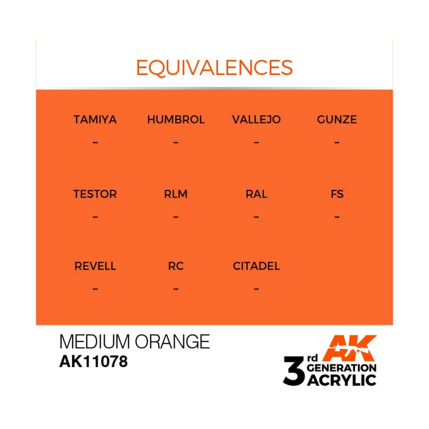 AK Interactive 3rd Gen Acrylic Medium Orange 17ml