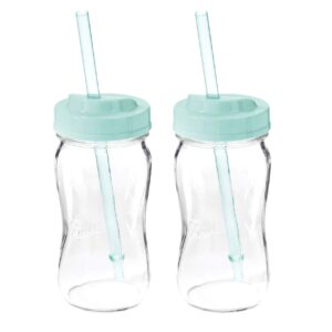 Ball 1440016024 Sip Straw Contoured Jar, 16 Oz (Pack of 2)