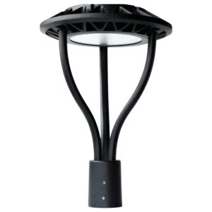 ostek led post top pole lights with photocell 20w/30w/40w/60w power selectable led circular parking lot area light 5000k outdoor lamp top pathway fixture for school street garden yard ip65