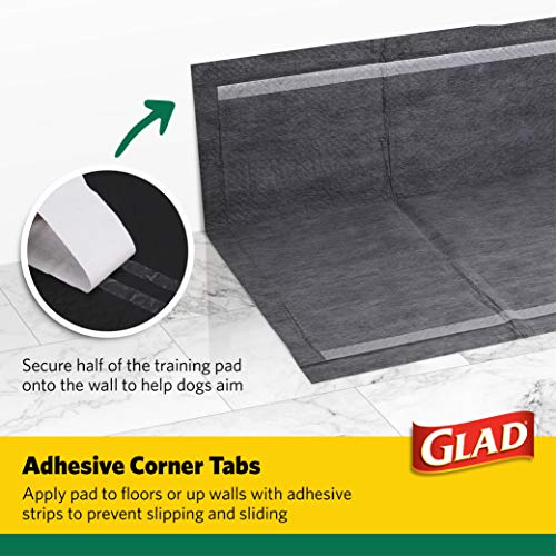 Glad for Pets Activated Carbon Dog Training Pads - Super Absorbent and Leak Proof Dog Pee Pads Extra Large, Indoor Potty Pads with Adhesive Strips, XL Puppy Pad Giant Size, 30" x 36", 24 Count