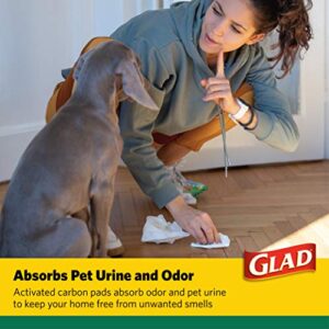 Glad for Pets Activated Carbon Dog Training Pads - Super Absorbent and Leak Proof Dog Pee Pads Extra Large, Indoor Potty Pads with Adhesive Strips, XL Puppy Pad Giant Size, 30" x 36", 24 Count