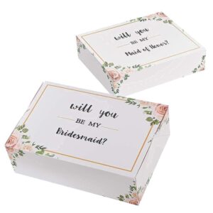 bridesmaid proposal box set of 6, 1 maid of honor proposal box and 5 will you be my bridesmaid boxes for bridesmaid gifts