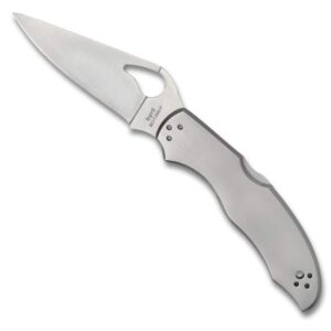 spyderco harrier 2 knife with 3.39" 8cr13mov steel blade and durable stainless steel handle - plainedge - by01p2